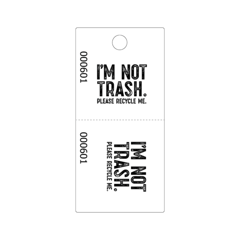 I'm Not Trash Recyclable Cloakroom Tags Numbered 601-700 | Eco Labels