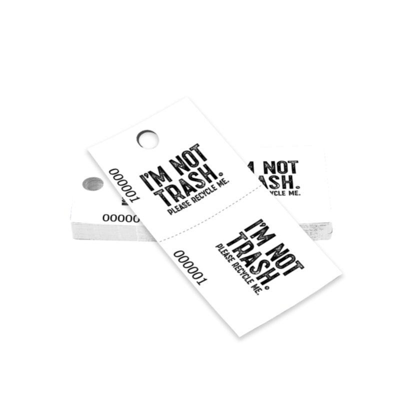I'm Not Trash Recyclable Cloakroom Tags Numbered | Eco Labels