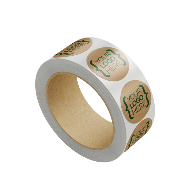 Custom 50mm Diameter Kraft Stickers | Eco Labels