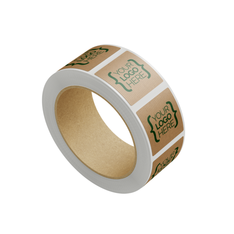 Custom 75x75mm Square Kraft Stickers | Eco Labels