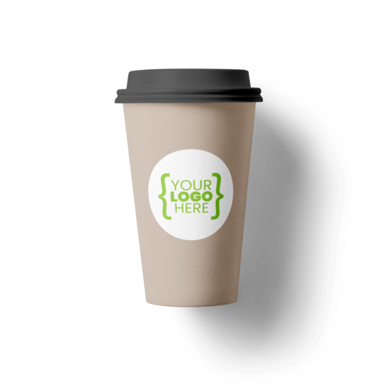Custom Biodegradable Coffee Cup Stickers | Eco Labels