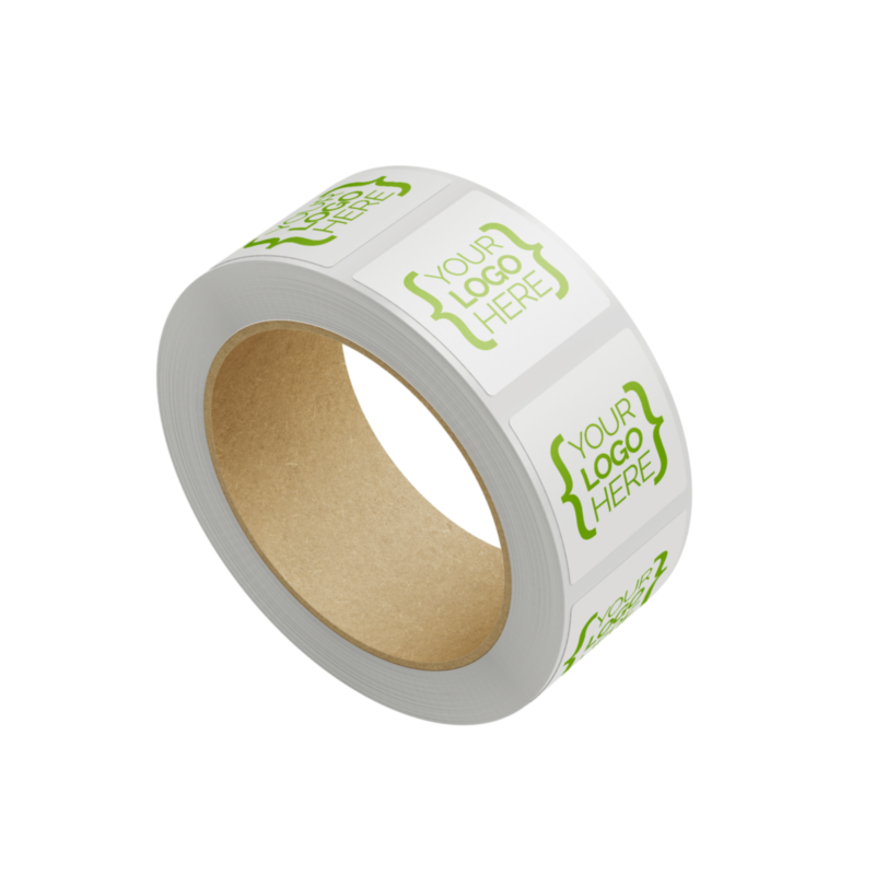Custom 50x50mm Square Recyclable Paper Stickers | Eco Labels