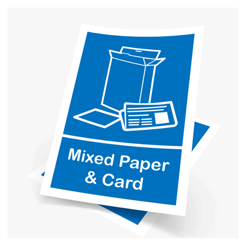 Mixed Paper & Card Recycling Sticker 148x210mm | Labels Online
