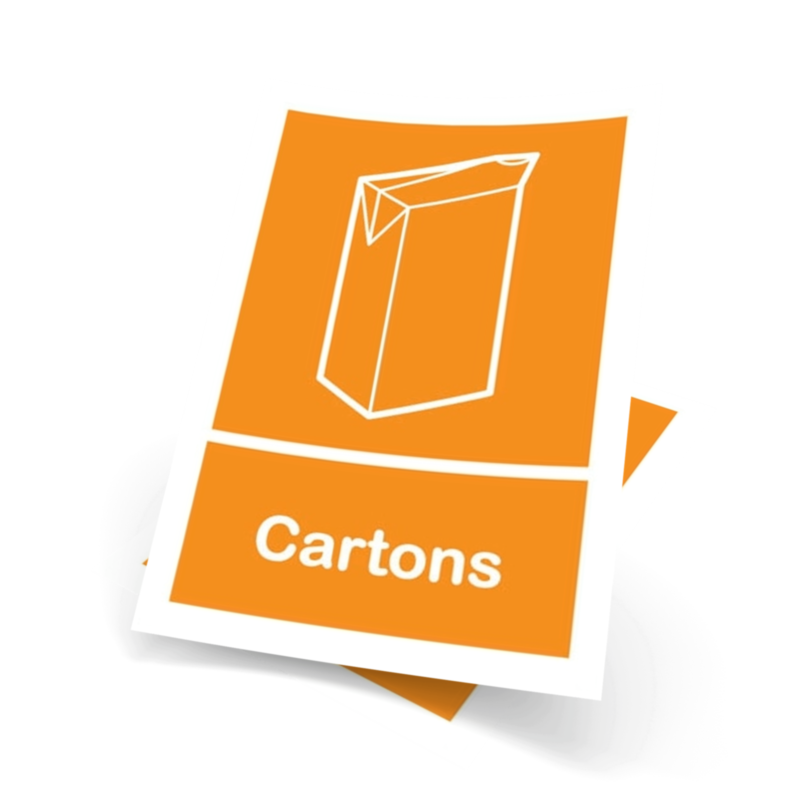 Cartons Recycling Bin Sticker 148x210mm | Labels Online