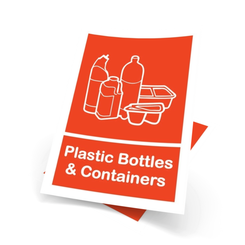 Plastic Bottles Recycling Bin Sticker 148x210mm | Labels Online